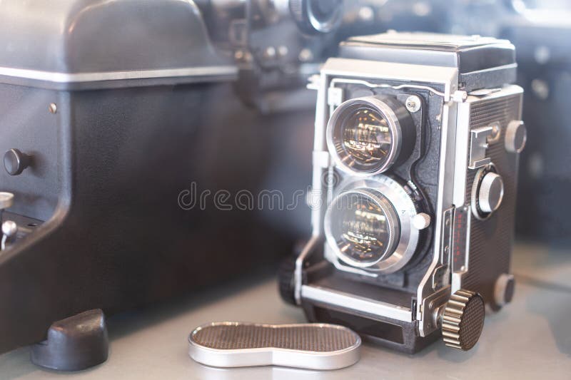 Vintage Twin Lens Camera ,retro Medium Format Camera on the Background ...