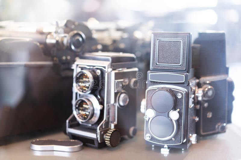 Vintage Twin Lens Camera ,retro Medium Format Camera on the Background ...