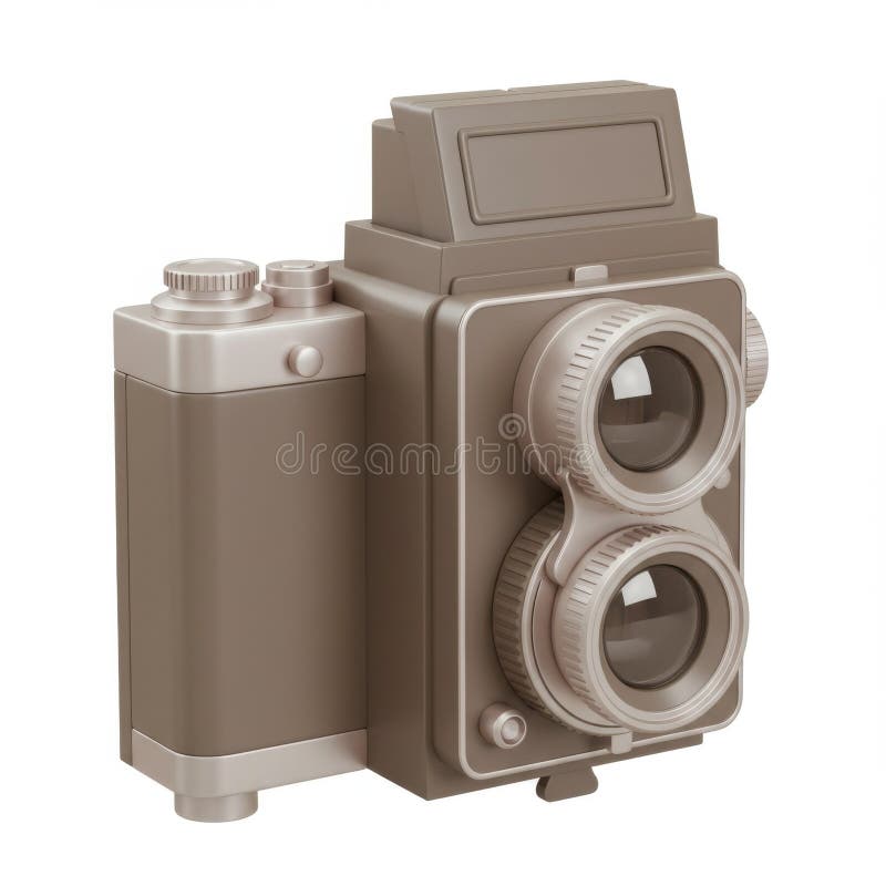 Vintage Twin Lens Reflex Camera, Beige and Brown Tones Stock ...