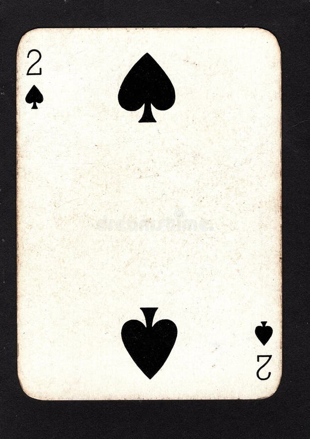 A Vintage Two of Spades Playing Card on a Black Background. Stock Photo ...