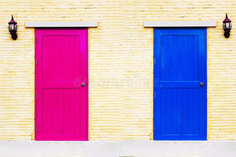 Two Doors Representing Choices Stock Image - Image of frame, entrance ...