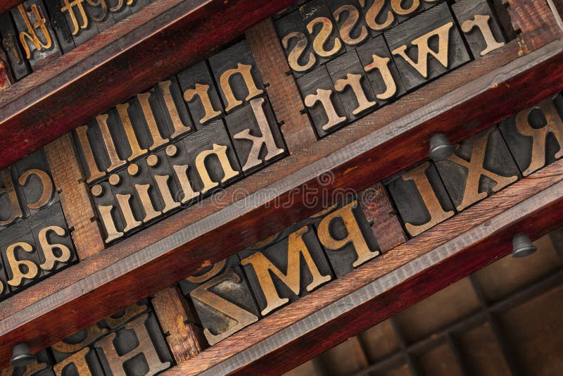 Vintage Typesetter or Shadow Box Stock Image - Image of compartment ...