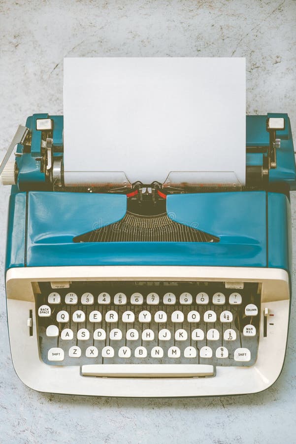 Vintage Typewriter with Blank Paper Copy Space Stock Photo - Image of ...
