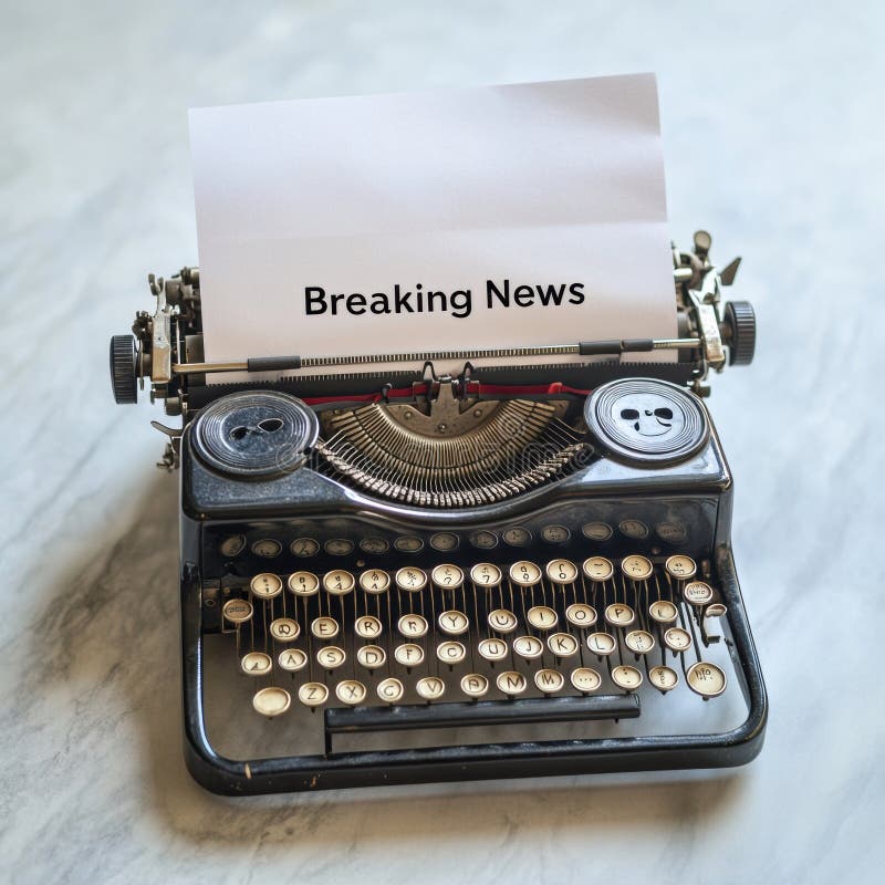 Vintage Typewriter with a Blank Sheet Displaying Bold Text Breaking ...