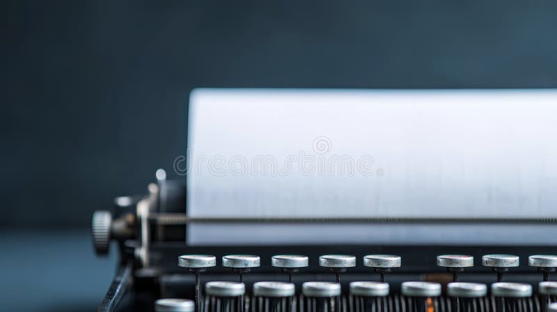 Vintage Typewriter with Blank Sheet of Paper Stock Illustration ...