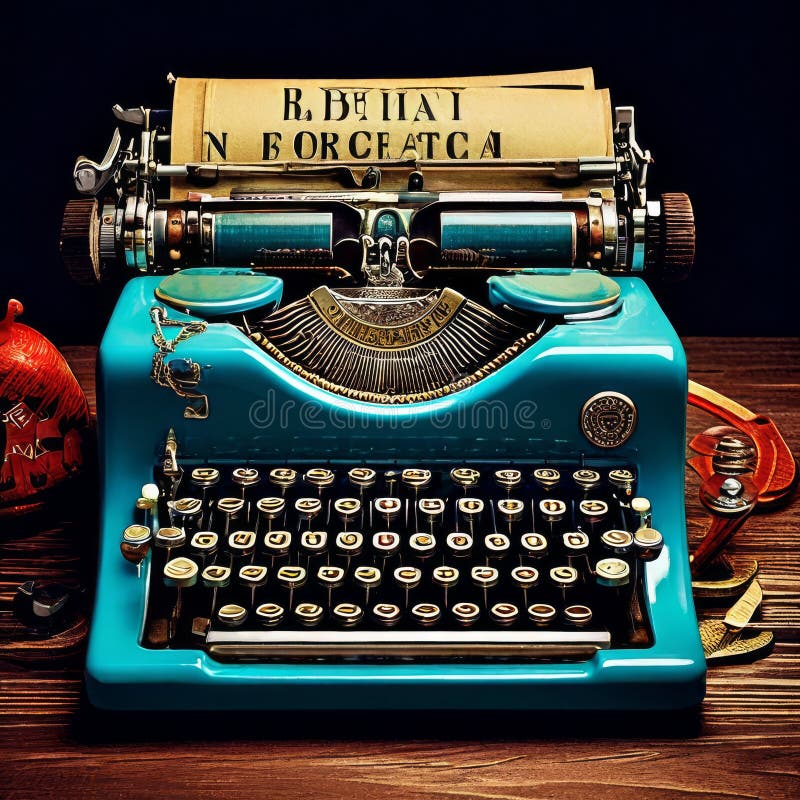 Vintage Typewriter With Blinking Cursor Stock Illustration Illustration Of Indoors Letters
