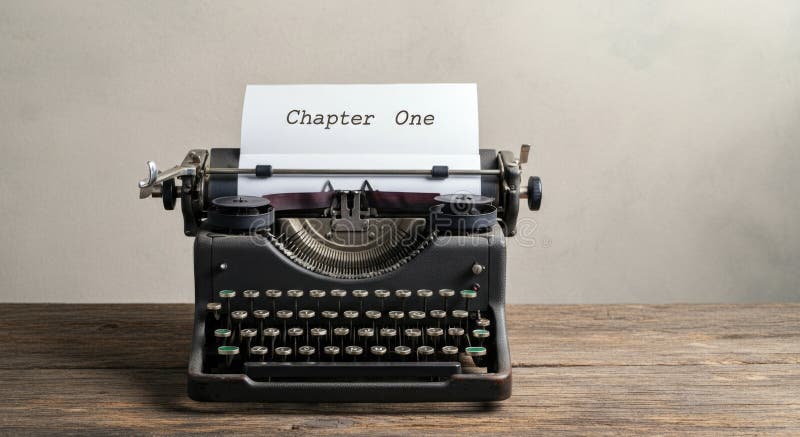 Vintage Typewriter with Chapter One Text on Wooden Desk Stock Photo ...