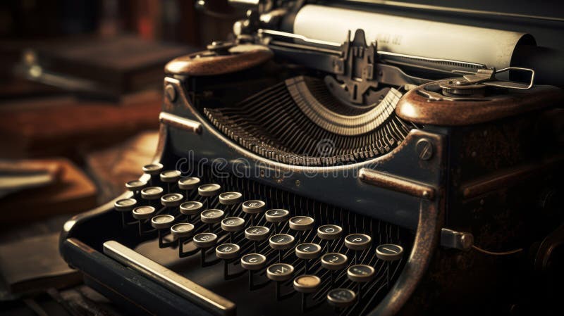 Vintage Typewriter Closeup with Filter Effect Stock Illustration ...
