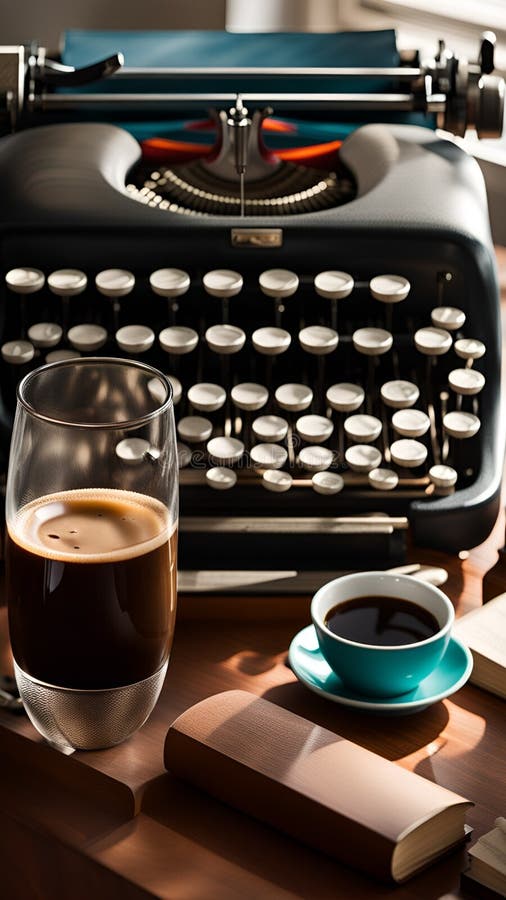 Typewriter Vintage Coffee Stock Illustrations – 299 Typewriter Vintage ...