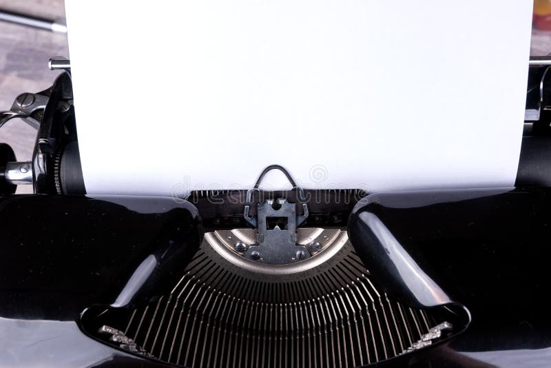 Typewriter with Empty Paper Sheet. Place for Copy Space for Your Text ...