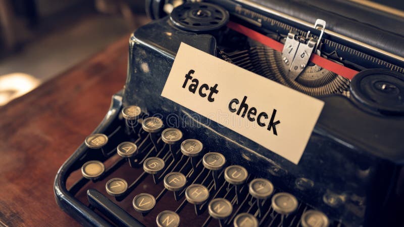 Vintage Typewriter with "Fact Check" Message. Verification Concept ...