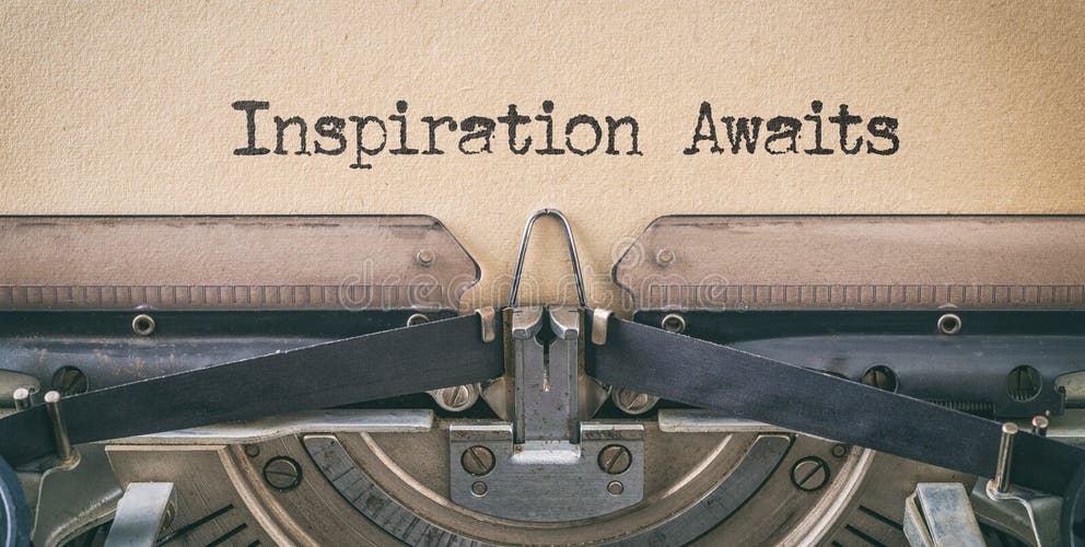 Vintage Typewriter - Inspiration Awaits Stock Image - Image of ...