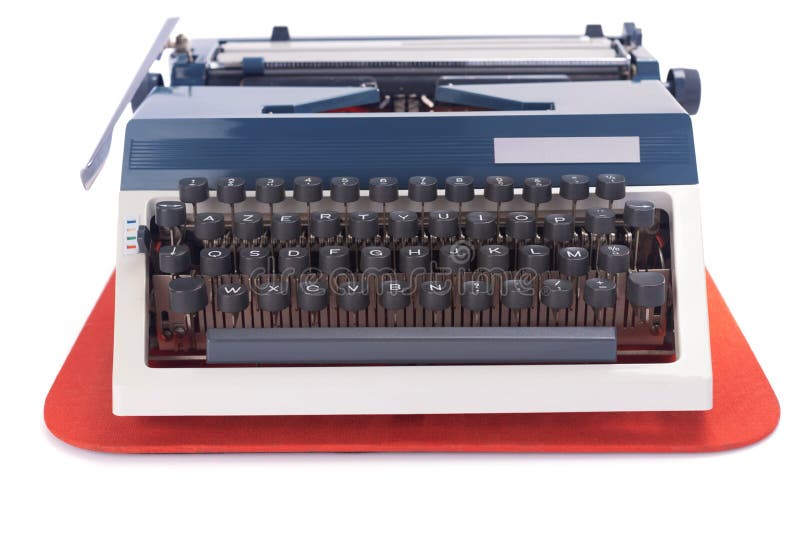 Retro Typewriter Front View Isolated White Stock Photos - Free ...
