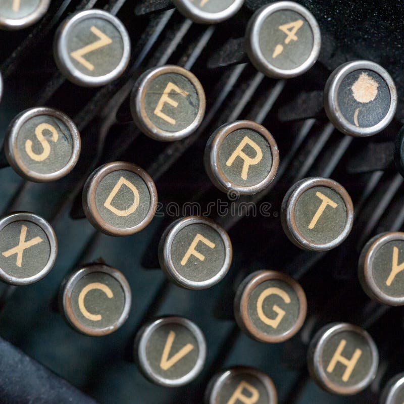 Antique typewriter keys stock image. Image of press, media - 28005865