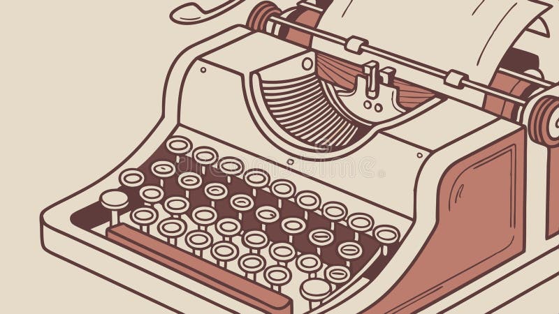 Vintage Typewriter Keys, Classic Writing and Technology. Vector Design ...