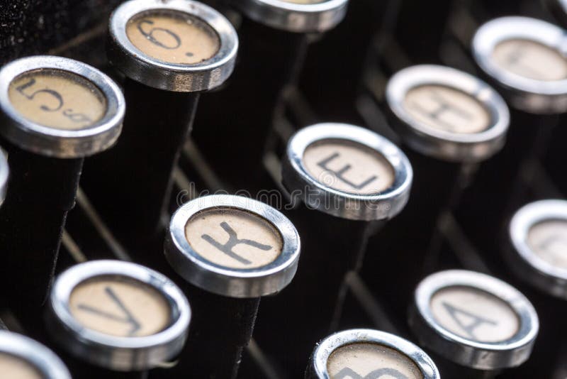 Vintage Typewriter Keys Closeup Image Stock Image - Image of creative ...