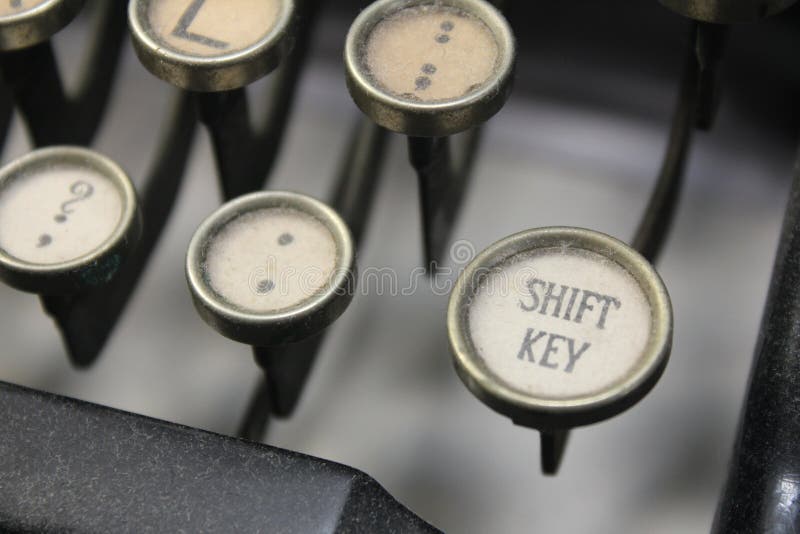 Typewriter shift key stock image. Image of obsolete, shift - 15517073