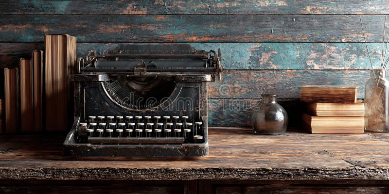 Vintage Typewriter a Nostalgic Composition Stock Illustration ...