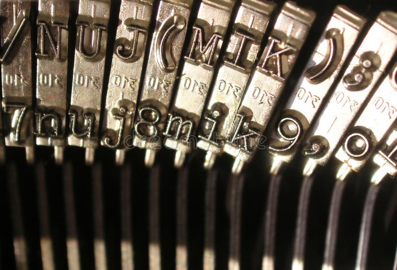 Vintage Typewriter - Number and Letter Keys Stock Image - Image of ...