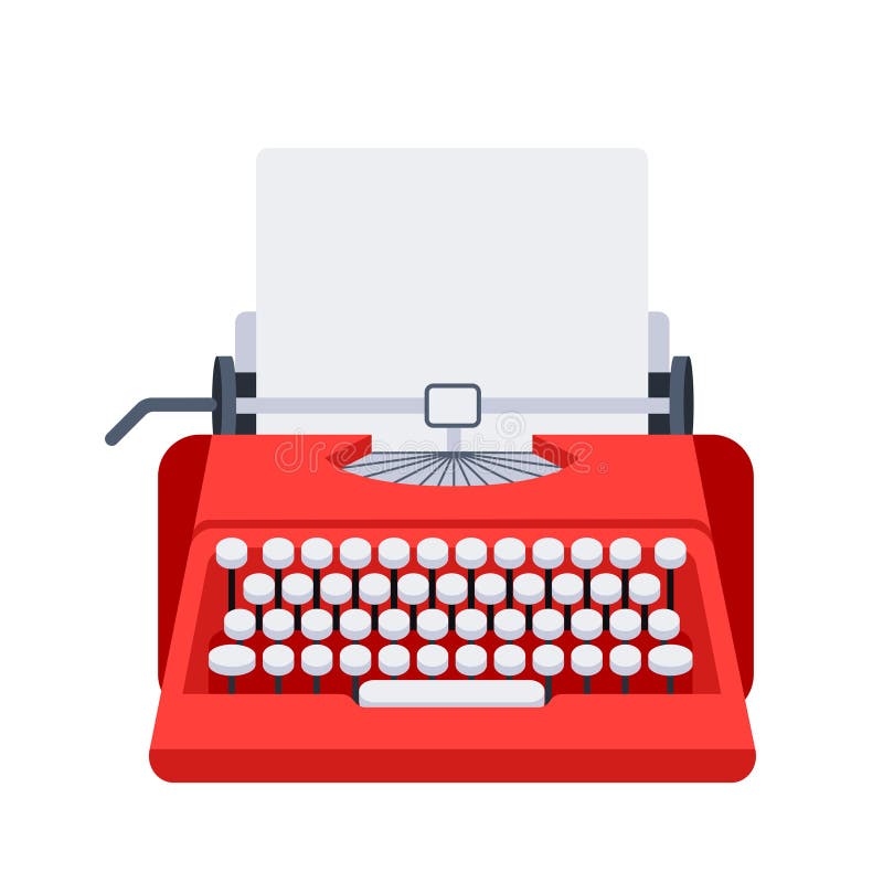 Vintage Typewriter. Old Keyboard Machine Stock Vector - Illustration of ...