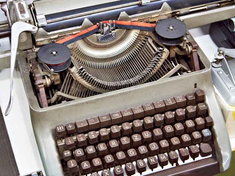 Vintage typewriter stock photo. Image of publish, button - 291370898
