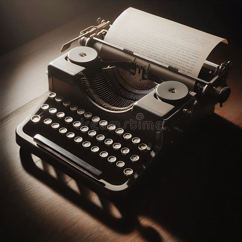 Vintage Typewriter with Paper in Elegant Studio Lighting Stock ...