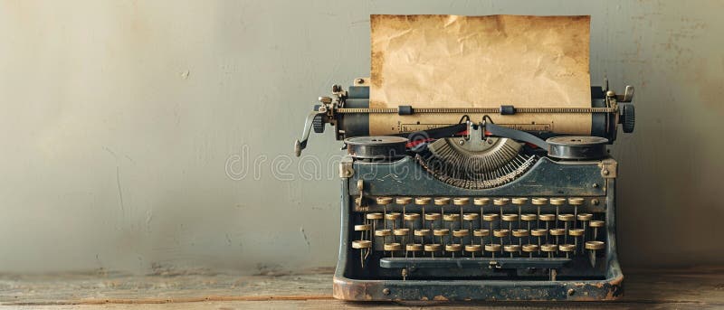 Vintage Typewriter with Paper, Ready To Write Stock Image - Image of ...