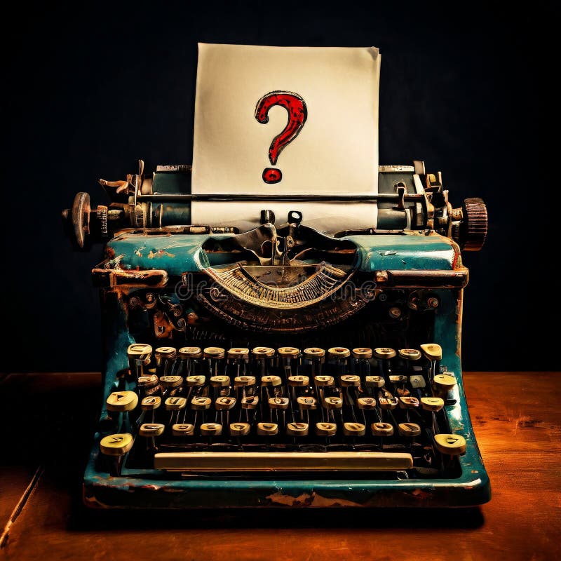 Vintage Typewriter with a Question Mark Paper Stock Image - Image of ...