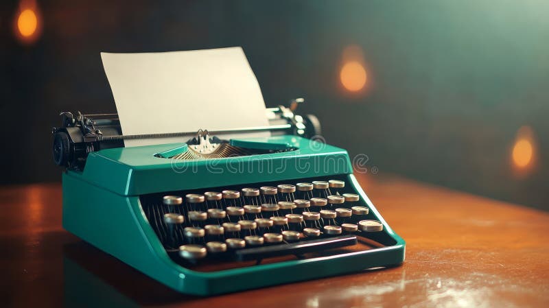 A Vintage Typewriter Ready for Creativity with Blank Paper Set for ...