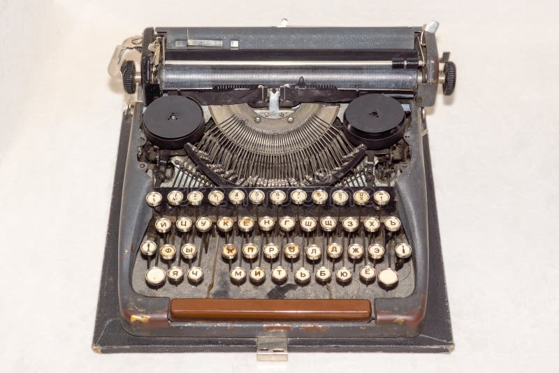 Vintage Typewriter with Russian Letters Stock Image - Image of russian ...