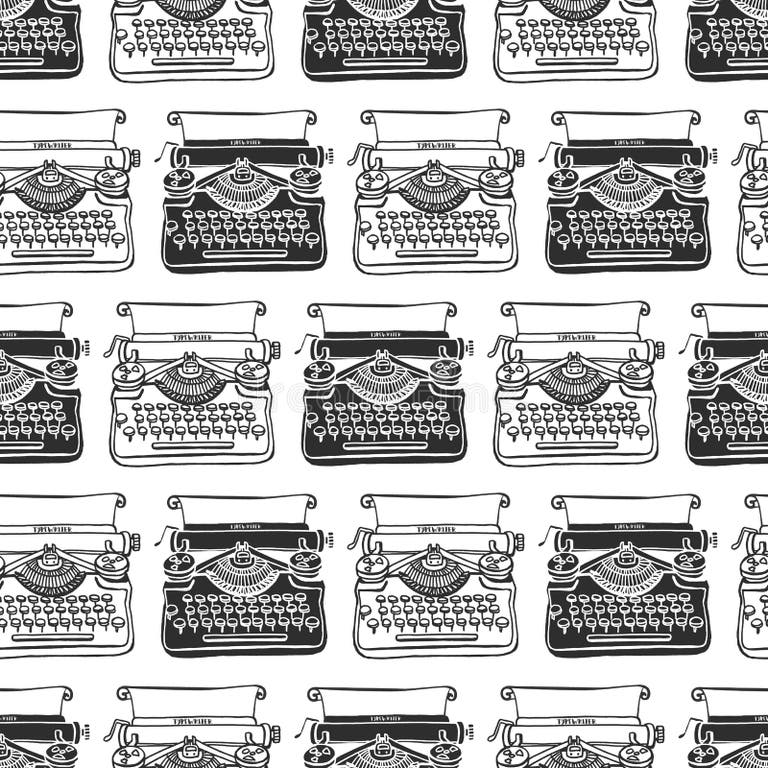 Typewriter Vintage Pattern Stock Illustrations – 1,549 Typewriter ...