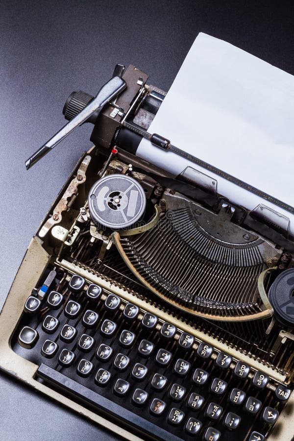Vintage Typewriter with Thai Alphabet Stock Photo - Image of antique ...