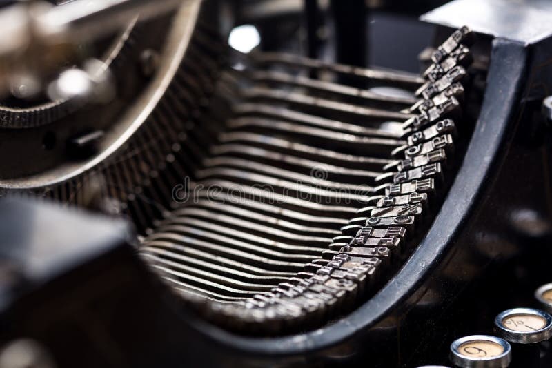 Vintage Typewriter Type Bars Closeup Stock Image - Image of journalist ...