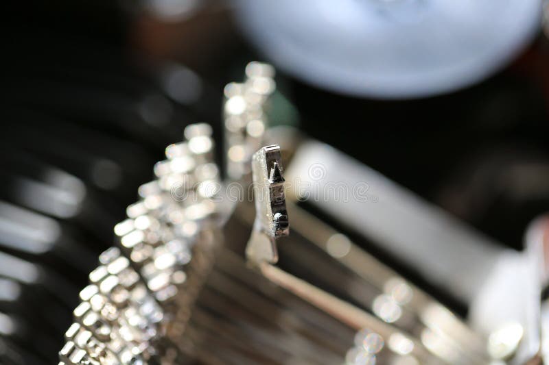 Vintage Typewriter Type Buttom Inside Stock Image - Image of inside ...