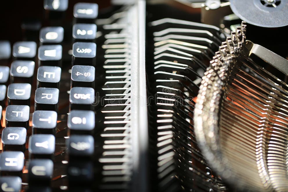 Vintage Typewriter Type Buttom Inside Stock Photo - Image of office ...