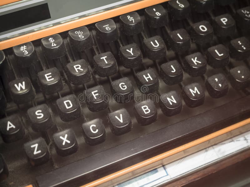 Vintage Typewriter Type Button Stock Image - Image of machine ...