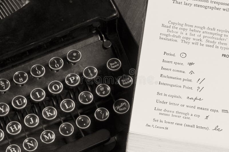 Vintage Typing Lessons stock photo. Image of literature - 35418604