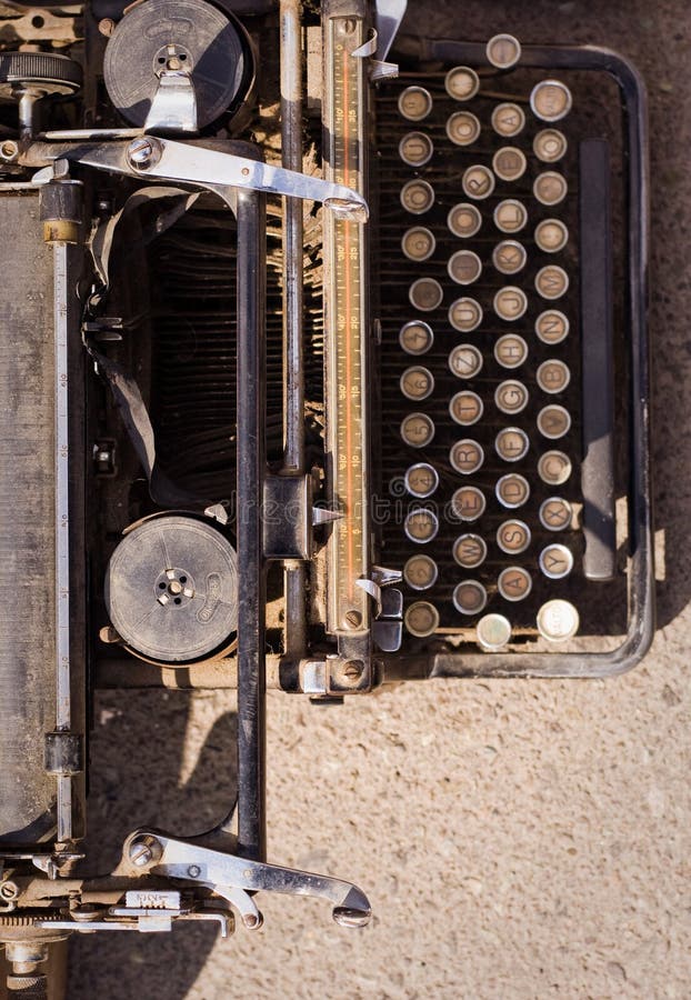 Old typing machine stock image. Image of office, sign - 51915107