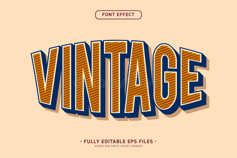 Vintage Typography Font Style Text Effect Stock Vector - Illustration ...