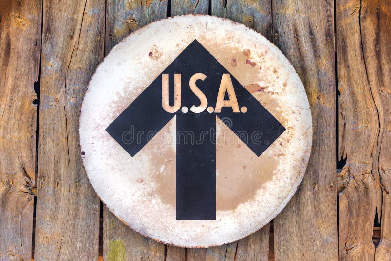 Vintage USA direction sign stock image. Image of customs - 38189509