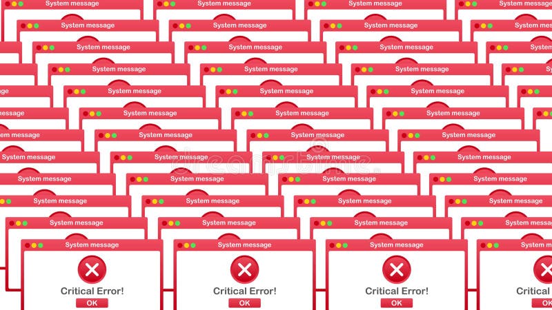 Vintage User Interface. Critical Error Warning Message. Motion Graphics ...