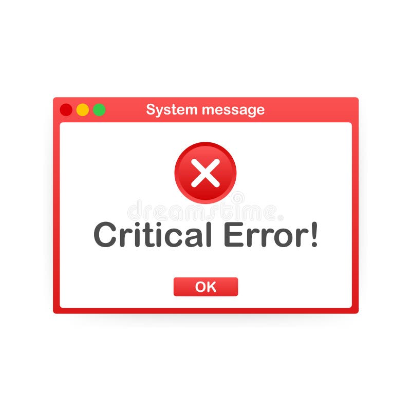 Vintage User Interface. Critical Error Warning Message Stock Vector ... Vintage User Interface. Critical Error Warning Message Stock Vector ...