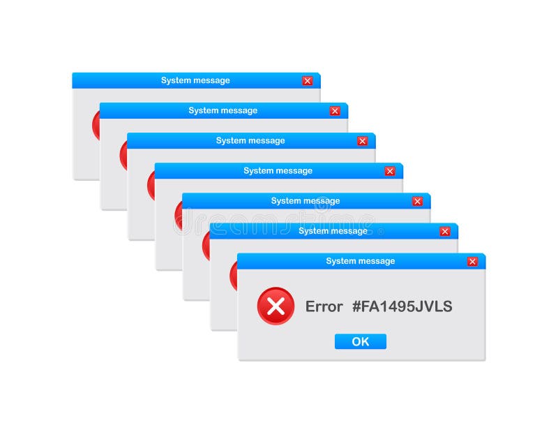 Vintage User Interface. Critical Error Warning Message. Vector Stock ...
