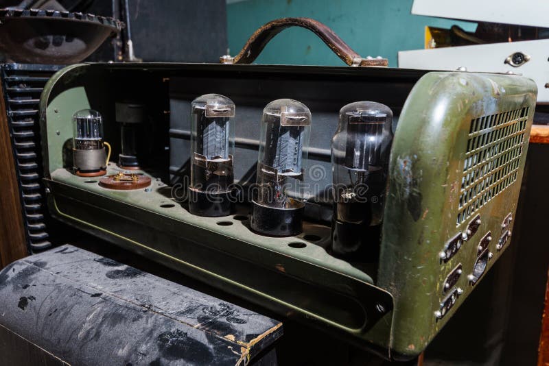Vintage Valve Tube Amplifier from 1950 Stock Photo - Image of equipment ...