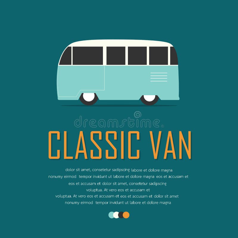 Vintage van car poster. stock vector. Illustration of dirty - 85409456