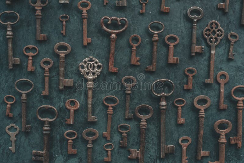 Vintage Various Keys Pattern Stock Photo - Image of ancient, metal ...