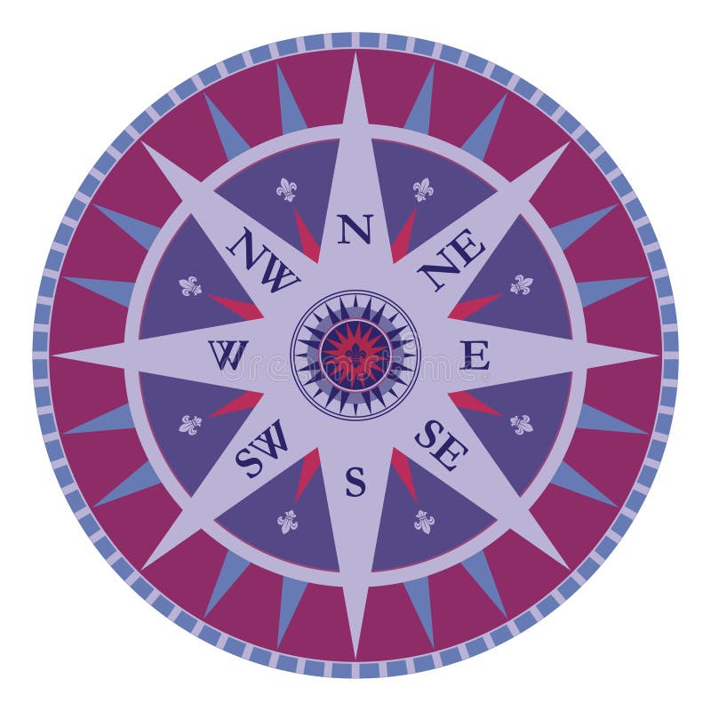 Vintage rose wind compass stock vector. Illustration of symbol - 10599104