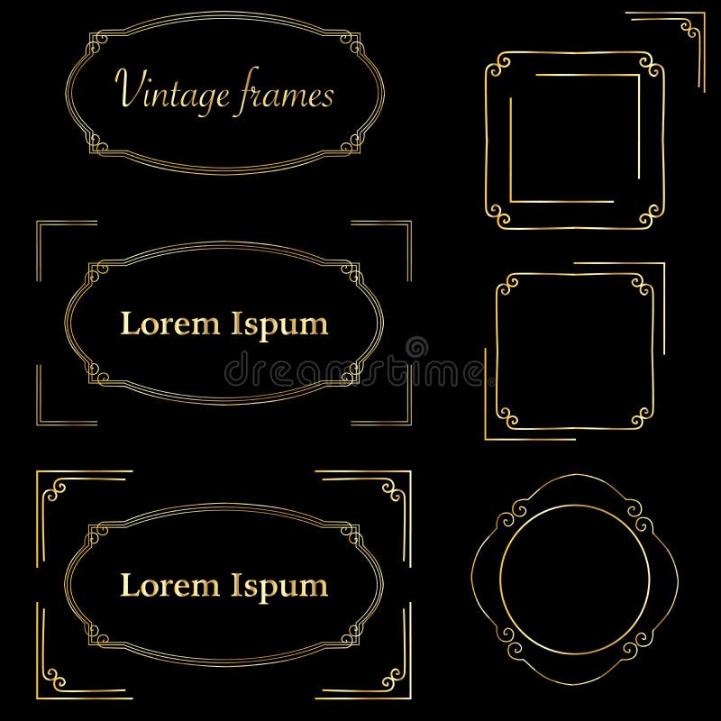 Vintage Vector Corners and Frames Stock Vector - Illustration of curled ...