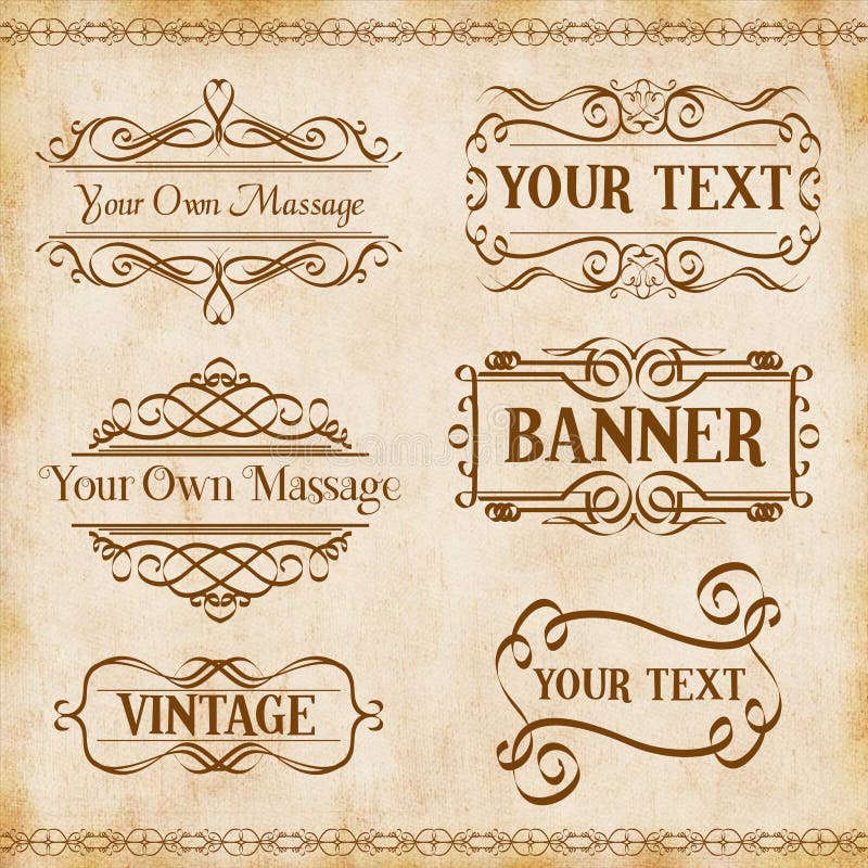 Vintage Vector Decorative Ornament Banner Stock Vector - Illustration ...