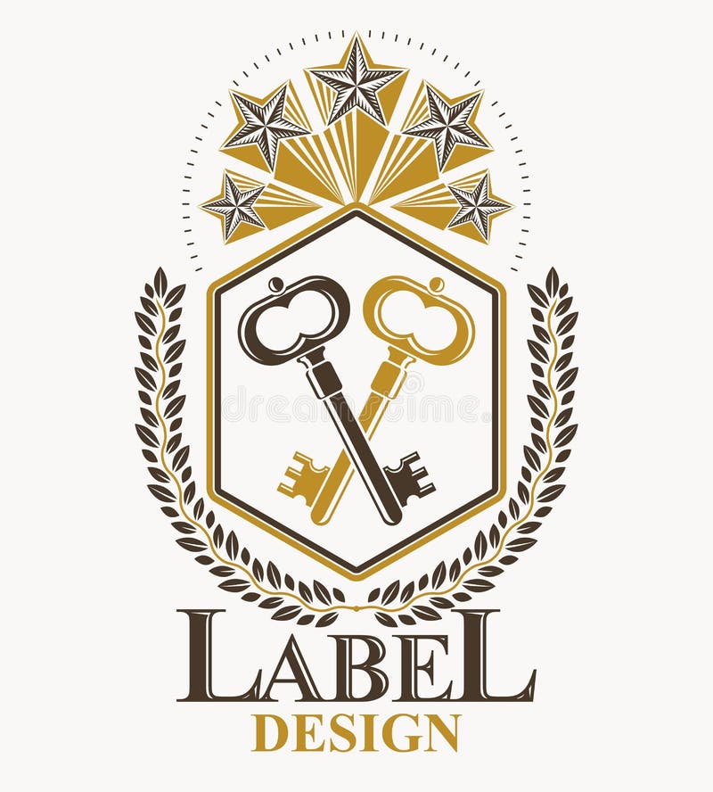 Vintage Vector Design Element. Retro Style Label, Heraldry Stock Vector ...